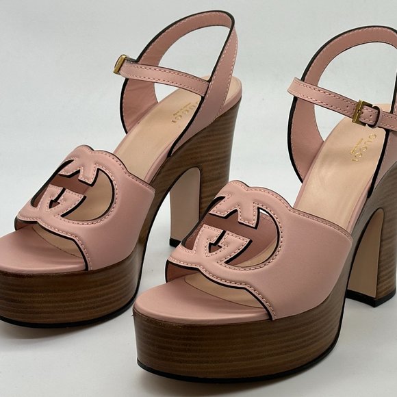 Gucci | Shoes | Gucci Cutout Interlocking Gg Monogram Leather Platform ...